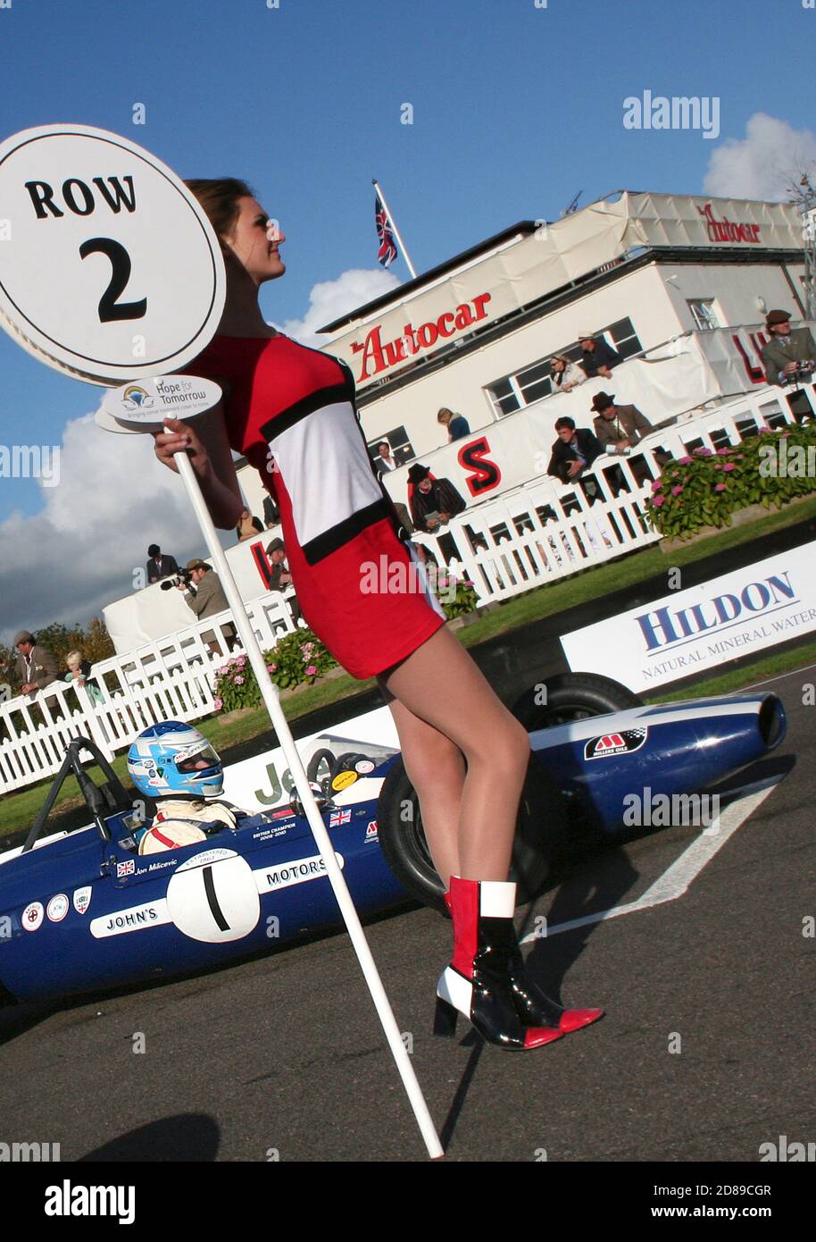 Beautiful Grid Girls at 2011 Goodwood Revival Stock Photo - Alamy
