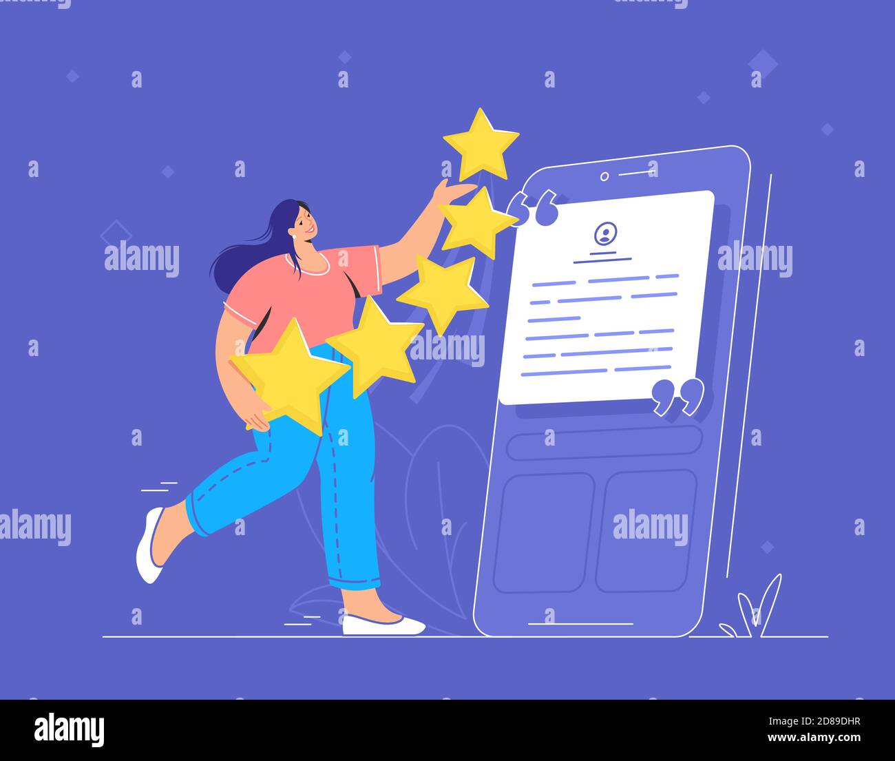 Five star review customer Stock Vector Images - Alamy