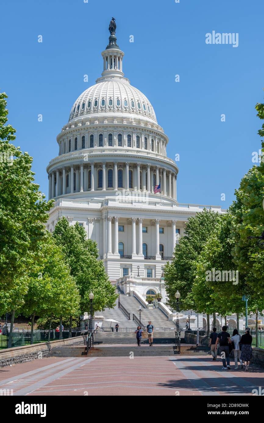 Thomas U. Walter's magnificent cast-iron dome of the US Capitol rises ...
