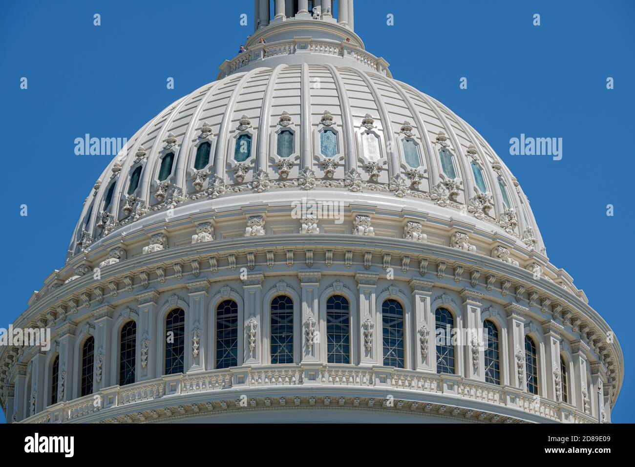 Thomas U. Walter's magnificent cast-iron dome of the US Capitol rises ...