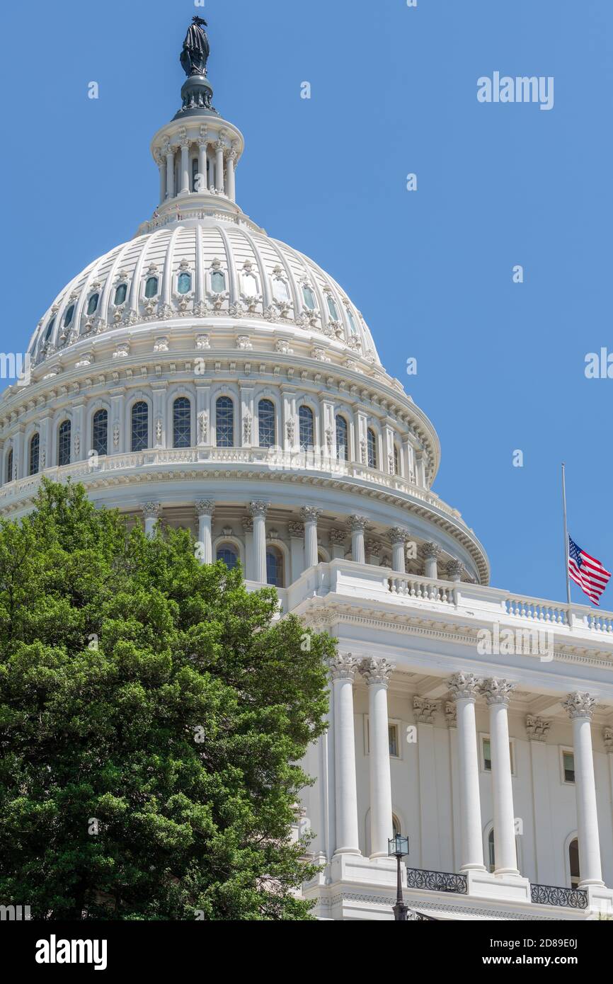 Thomas U. Walter's magnificent cast-iron dome of the US Capitol rises ...