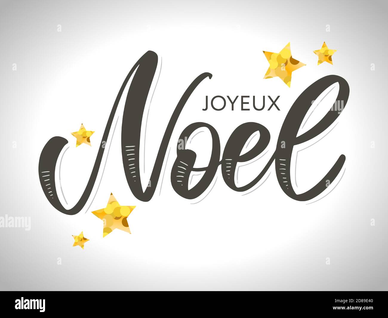 Merry Christmas card template with greetings in french language. Joyeux ...