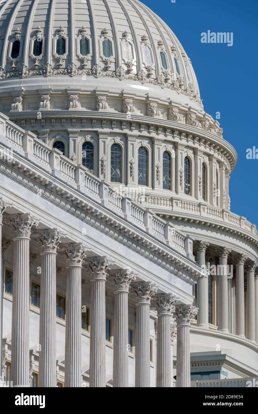 Thomas U. Walter's magnificent cast-iron dome of the US Capitol rises ...