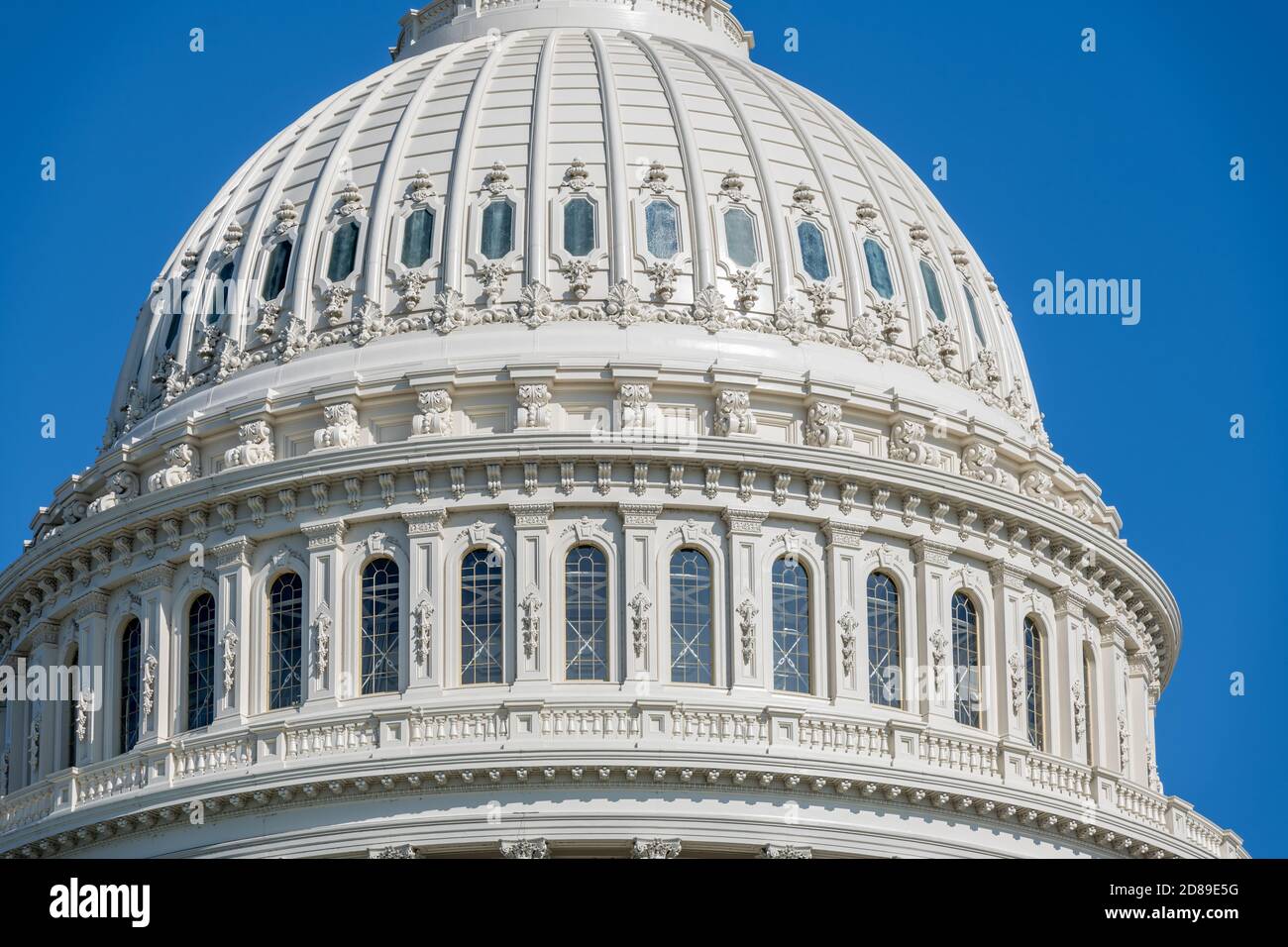 Thomas U. Walter's magnificent cast-iron dome of the US Capitol rises ...