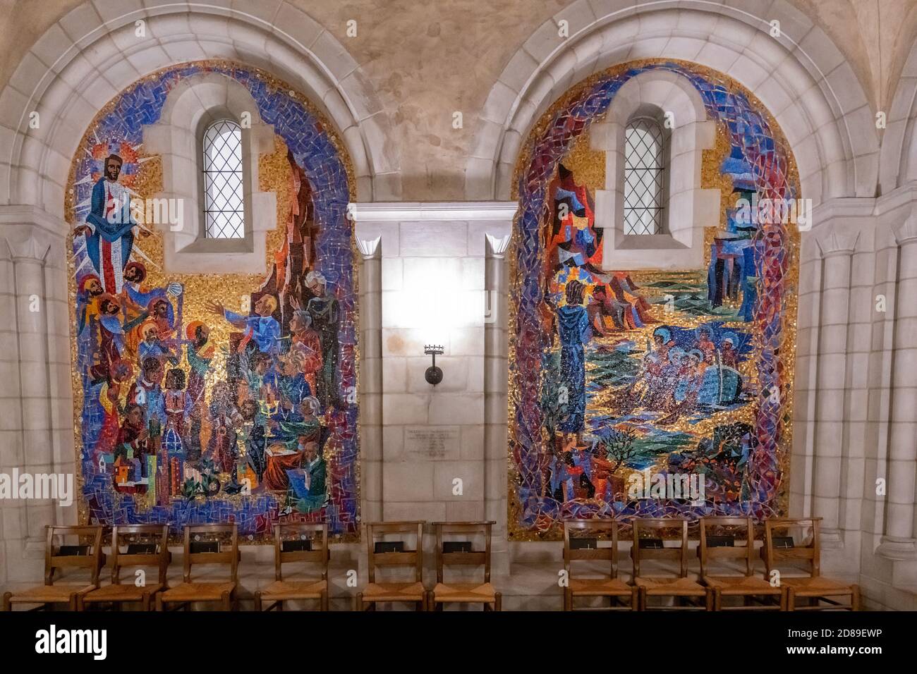 Rowan & Irene LeCompte's mosaic panels in the Resurrection Chapel ...