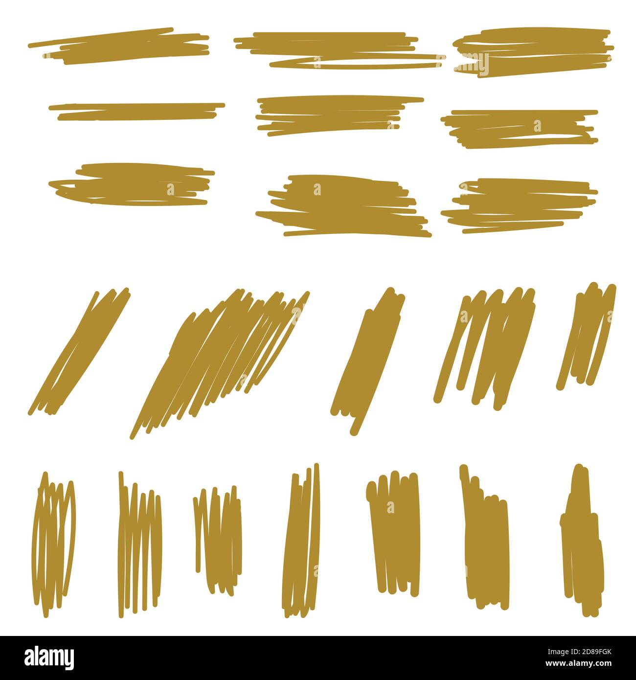 set vector marker strokes in gold color Stock Vector Image & Art - Alamy