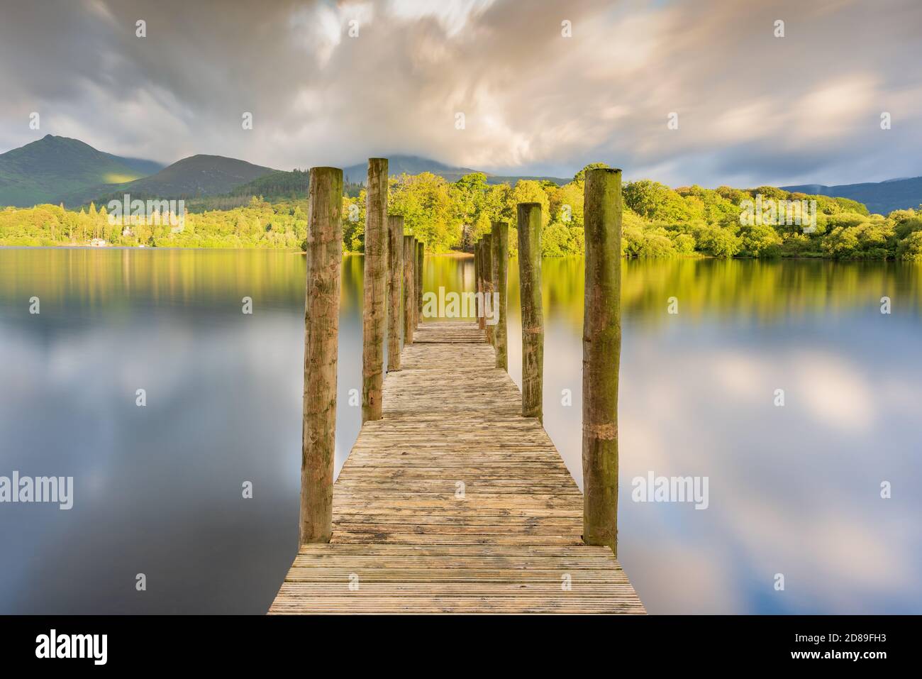 Derwentwater Jetty of Light Stock Photo - Alamy
