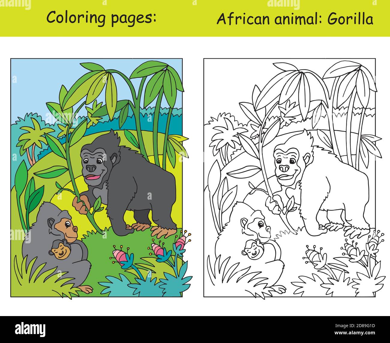 cartoon gorilla coloring pages