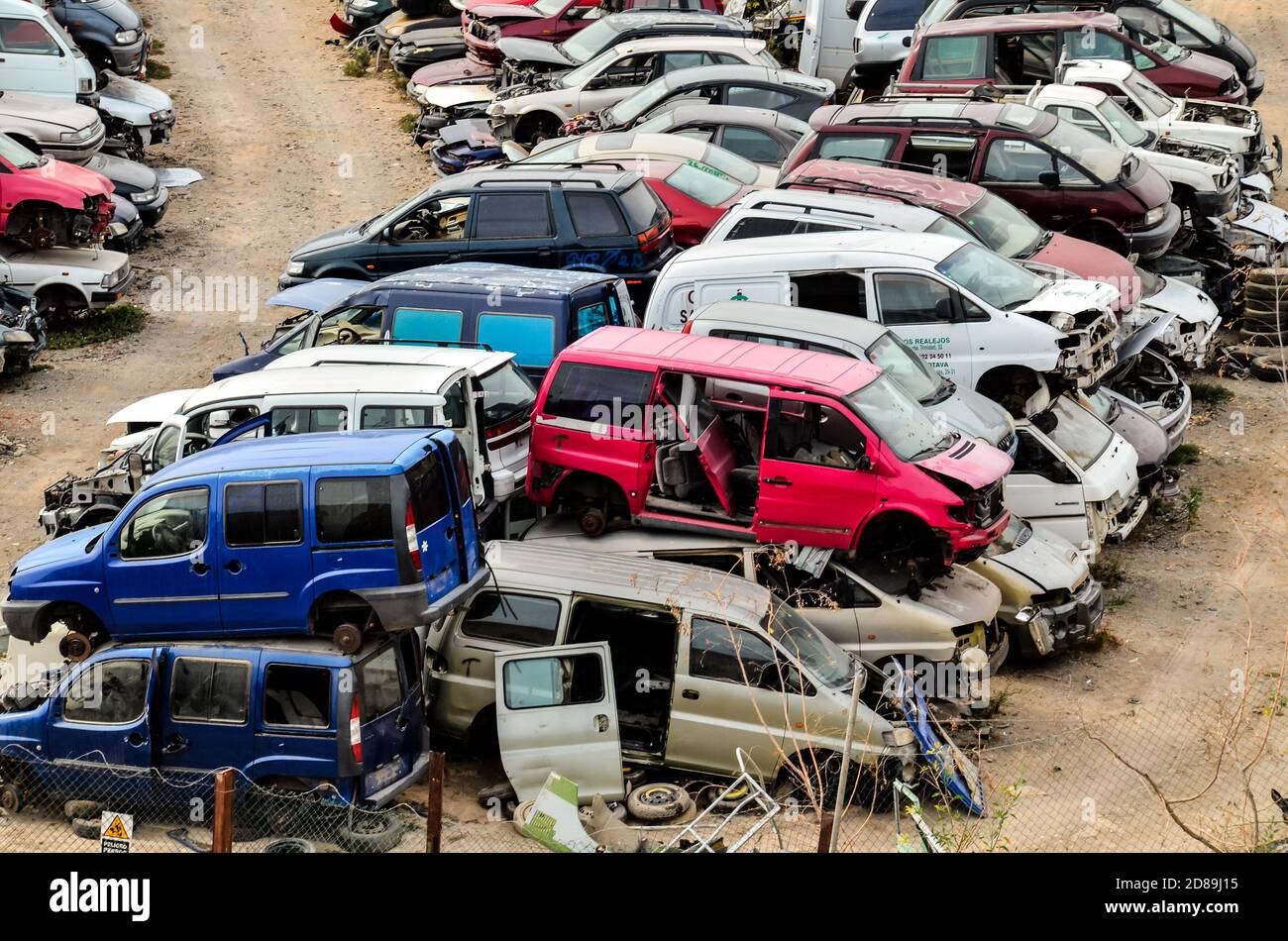Old Junk Cars On Junkyard Stock Photo - Alamy