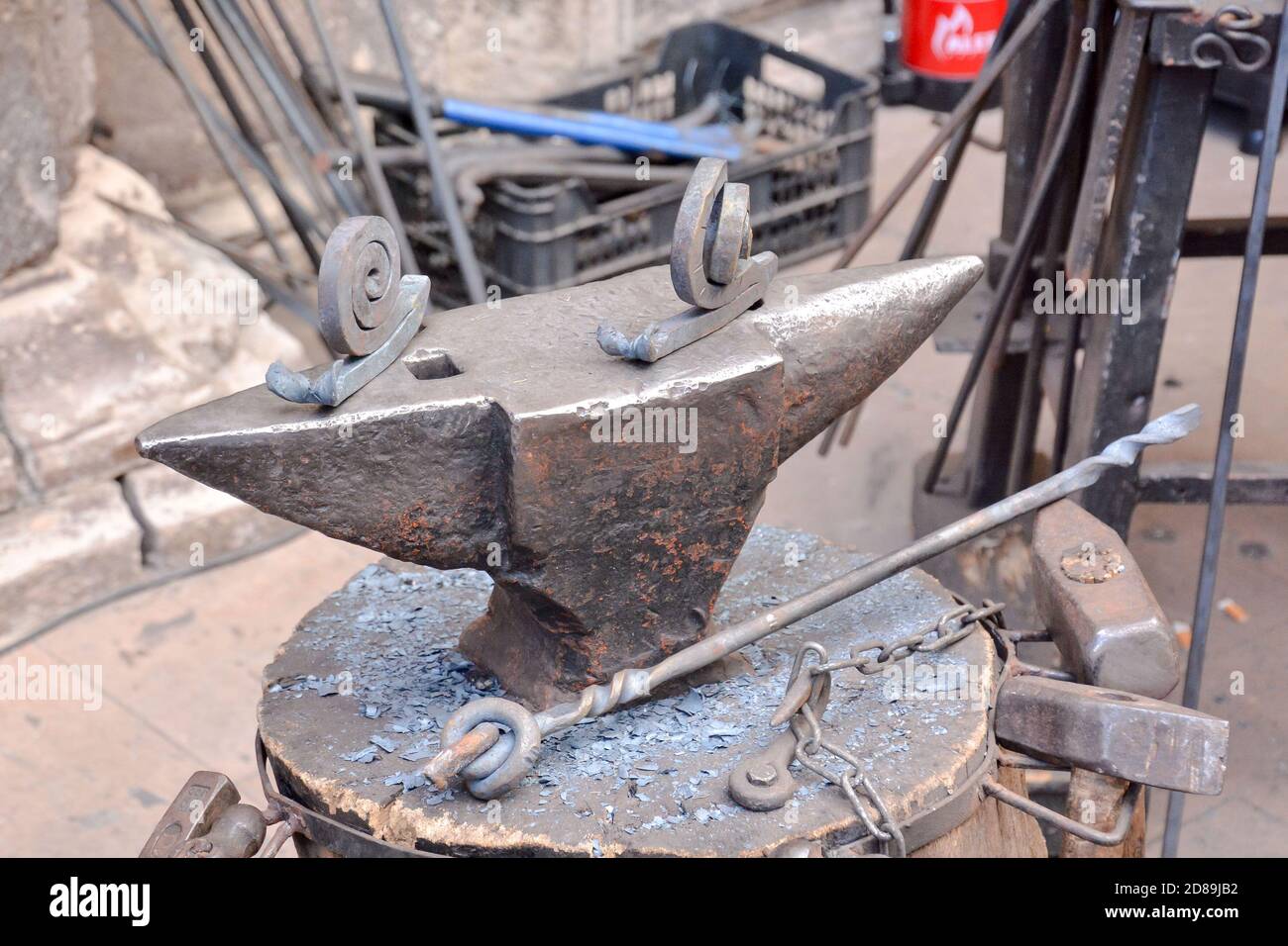 Vintage Metal Smith Tools Stock Photo - Alamy