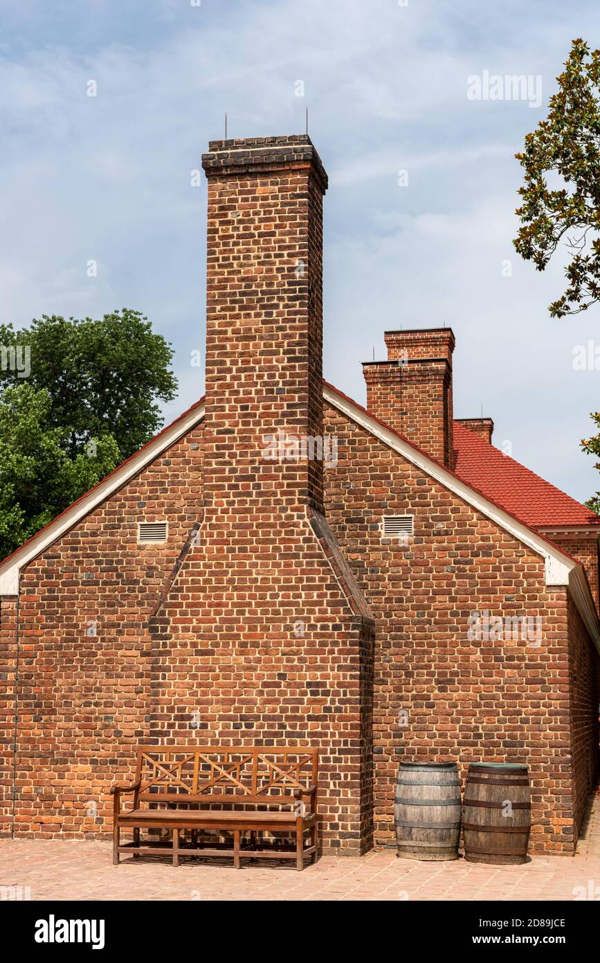 The chimney and gable end of the Men's Slave Quarters at George ...
