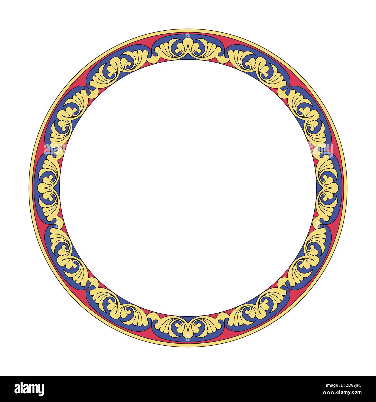 Floral round frame. Vintage festive banner. Vector illustration EPS10 ...