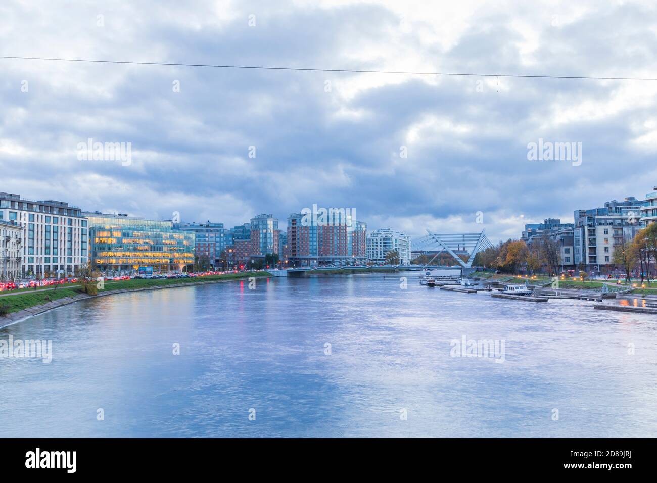 city bridge landscape and office buildings architecture skyline ...