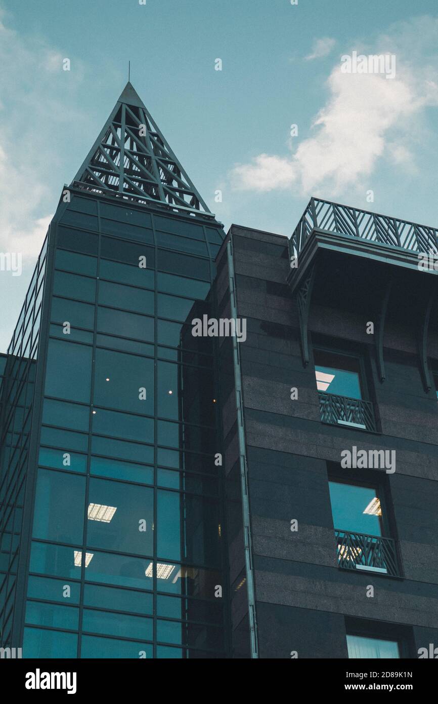 Tower skyscraper in architectural style of high-tech art filter metal ...