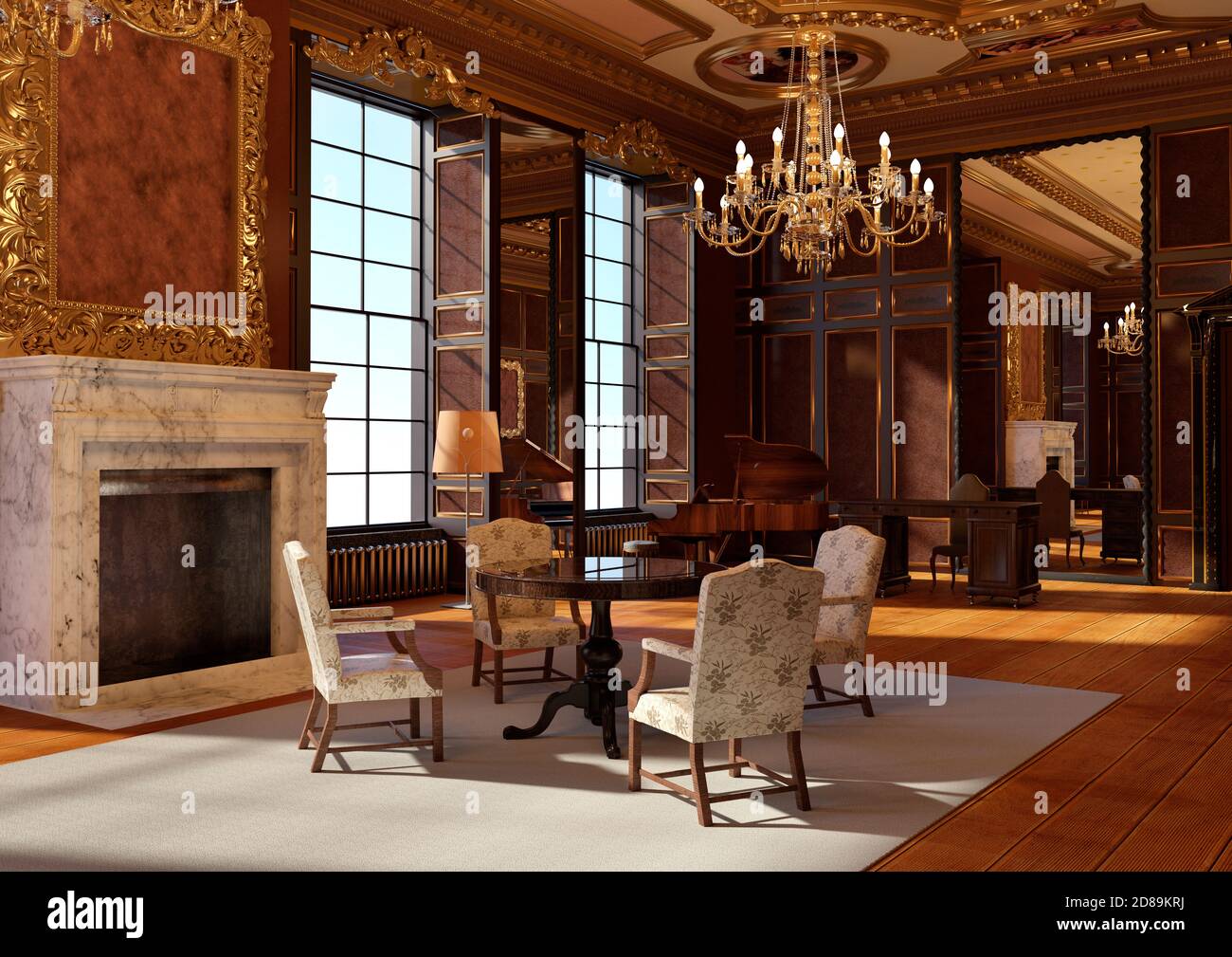 3D rendering of a royal palace interior Stock Photo - Alamy