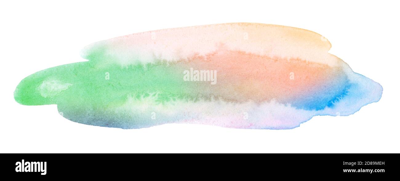 Polychrome watercolor spots in pastel colors with natural stains on a ...