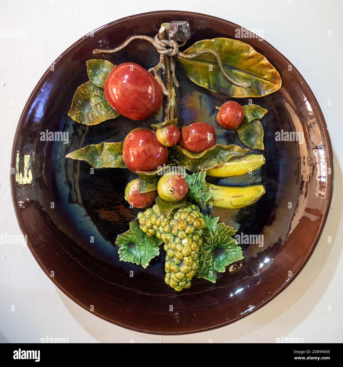 Rafael Bordalo Pinheiro ceramics plate with fruits Stock Photo - Alamy
