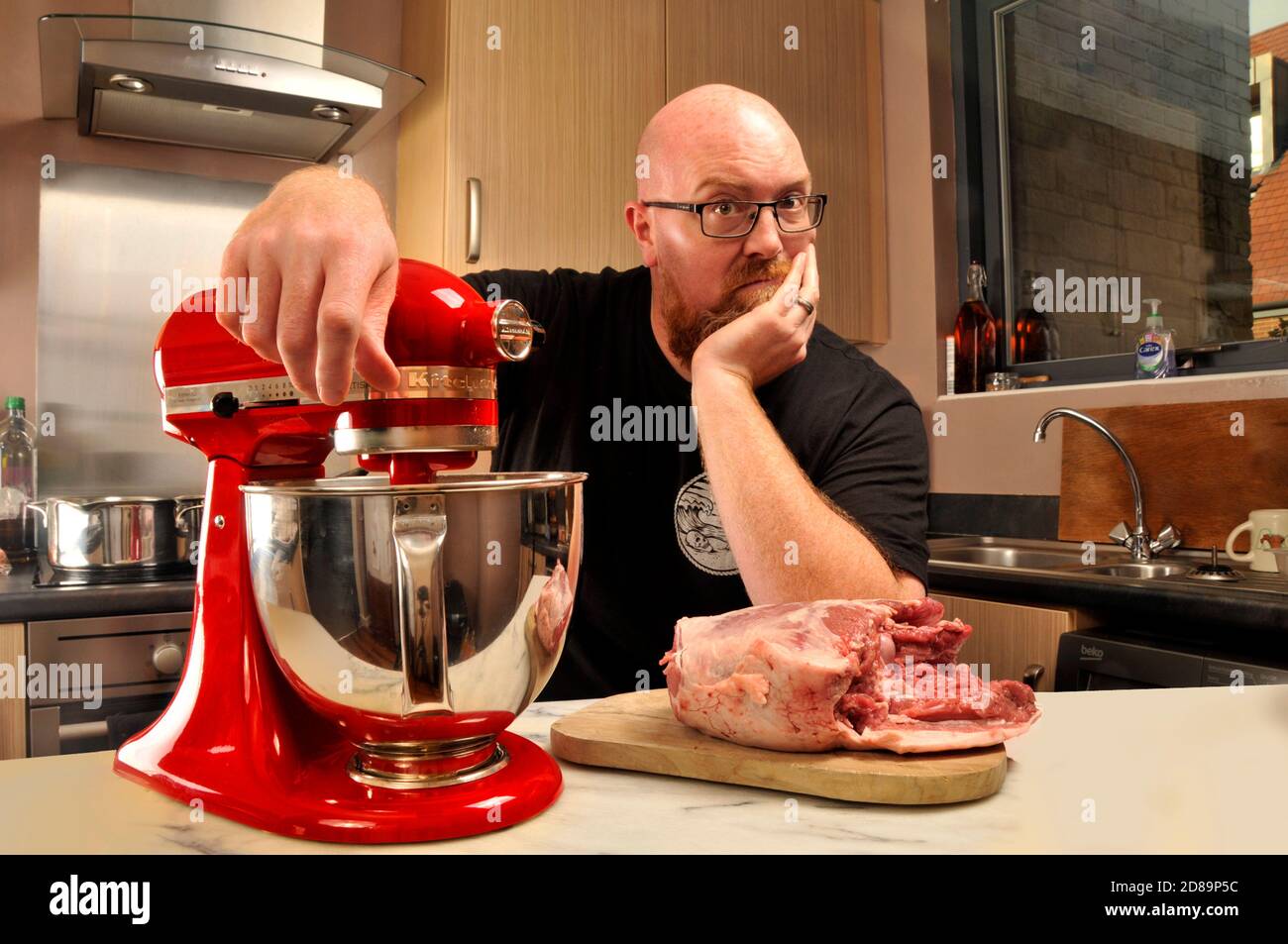 chef with mixer Stock Photo - Alamy