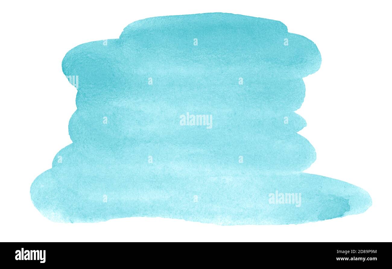 Sea blue watercolor background. Hand-drawn gradient spot Stock Photo ...