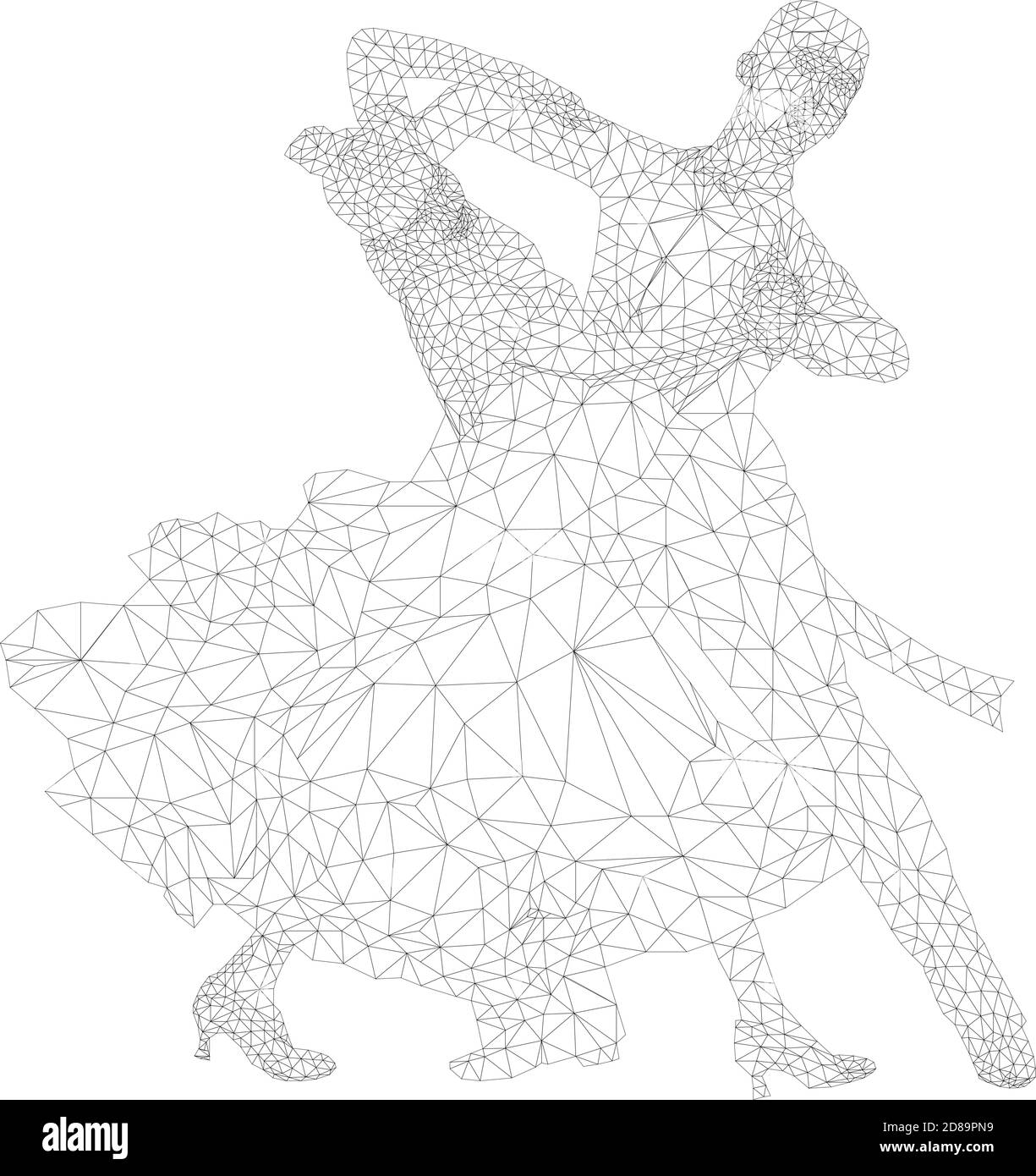 dancing couple athlete in polygon wireframe vector Stock Vector Image ...