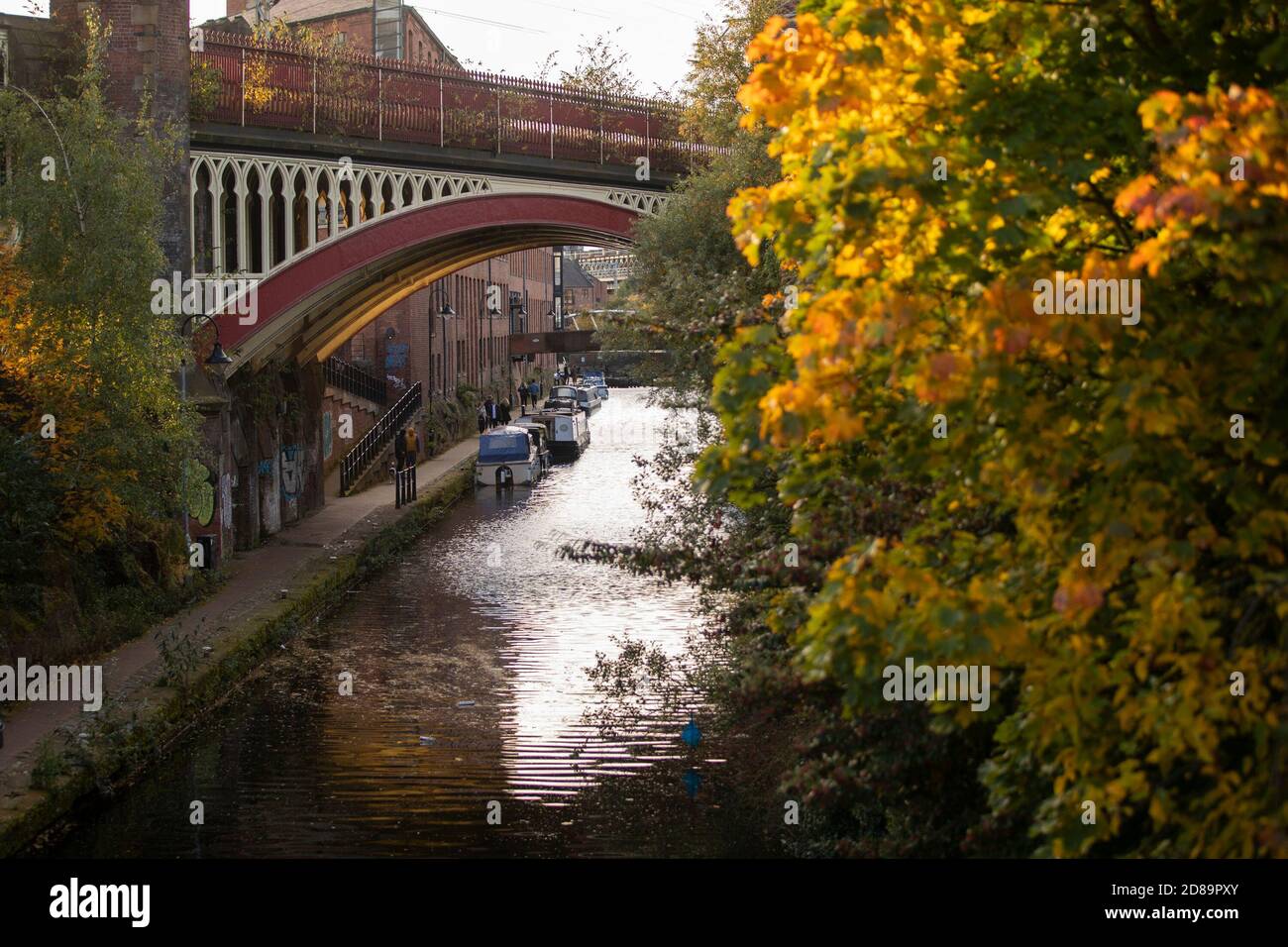 Manchester Canal in Autumn Stock Photo - Alamy