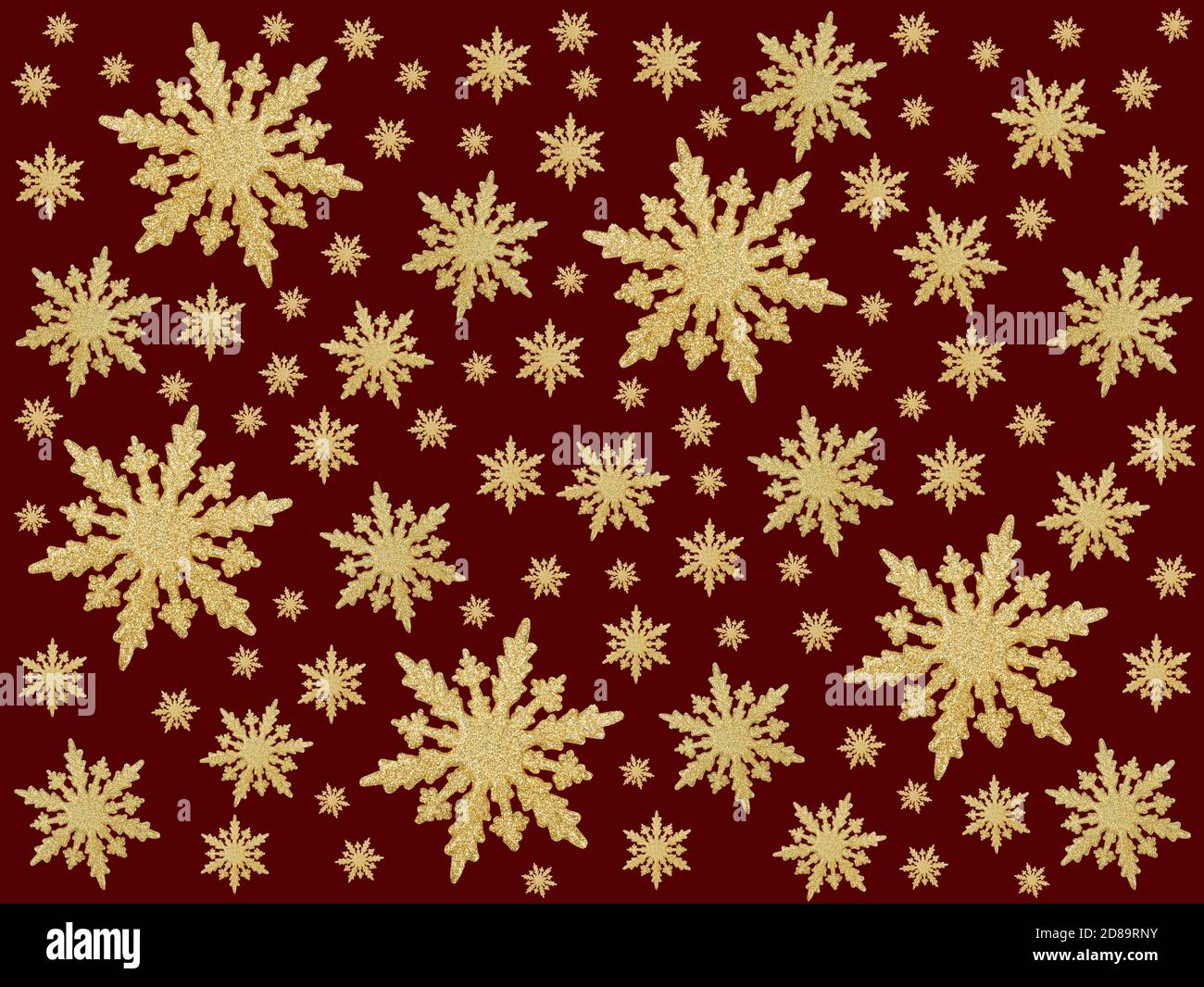 Red And Gold Snowflakes Wallpaper