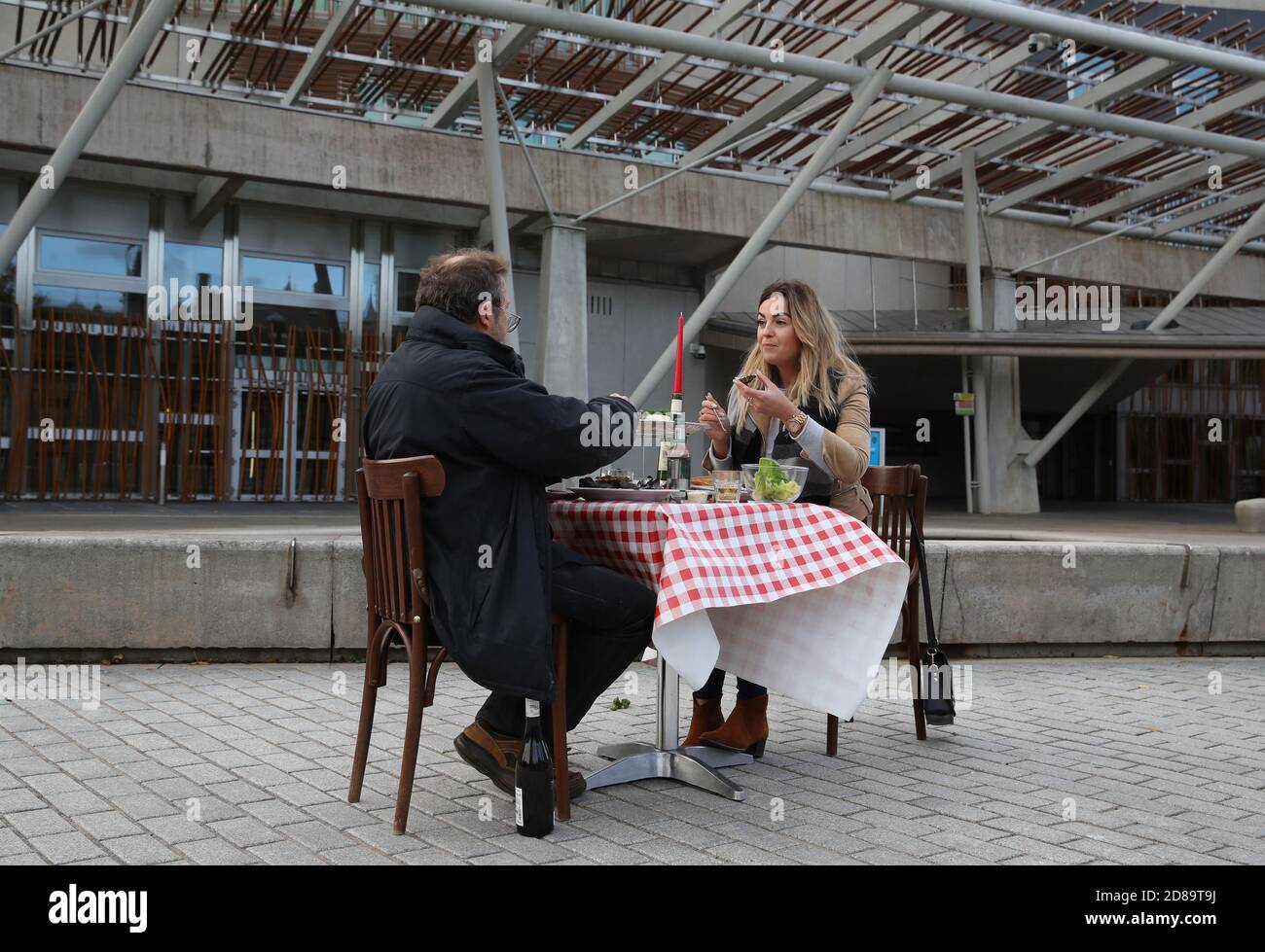 Pierre Levicky owner of Chez Jules restaurant in Edinburgh alongside ...