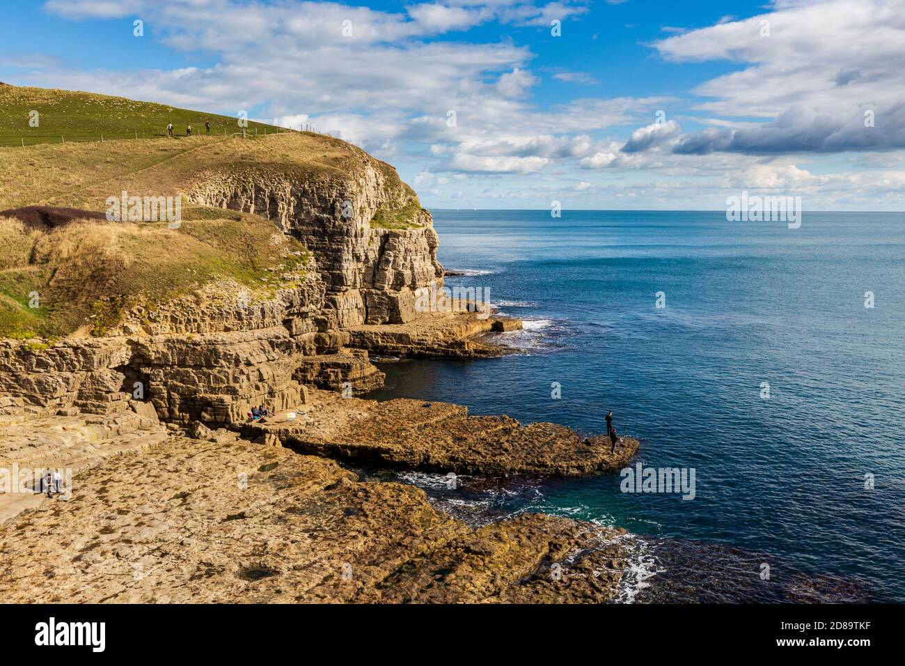 The Portland Stone cliffs at Seacombe Quarry on the Jurassic Coast ...