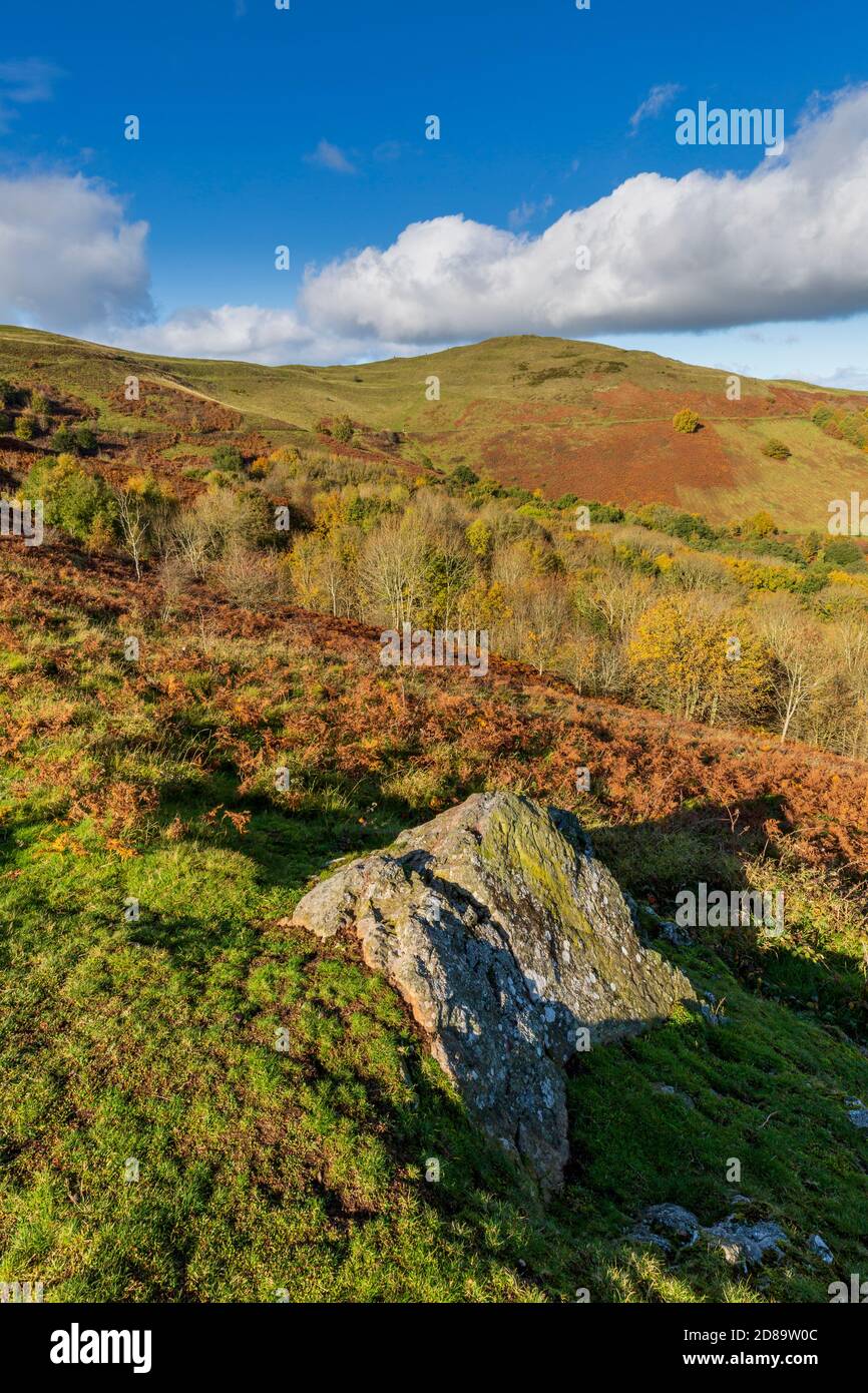 British Camp Iron Age Hill Fort in the Malvern HIlls in the autumn ...