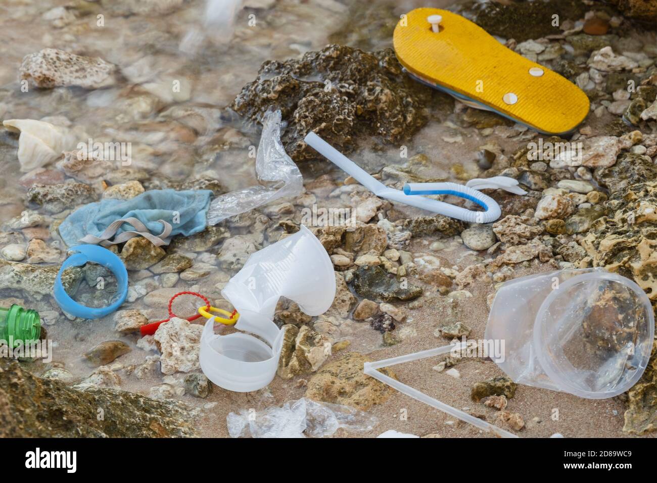 RED SEA, SHARM EL SHEIKH, EGYPT - OCTOBER 18-26, 2020: Plastic debris ...