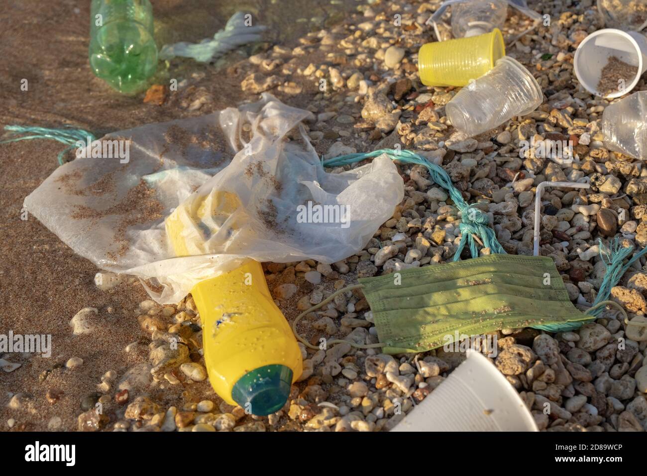 RED SEA, SHARM EL SHEIKH, EGYPT - OCTOBER 18-26, 2020: Plastic debris ...