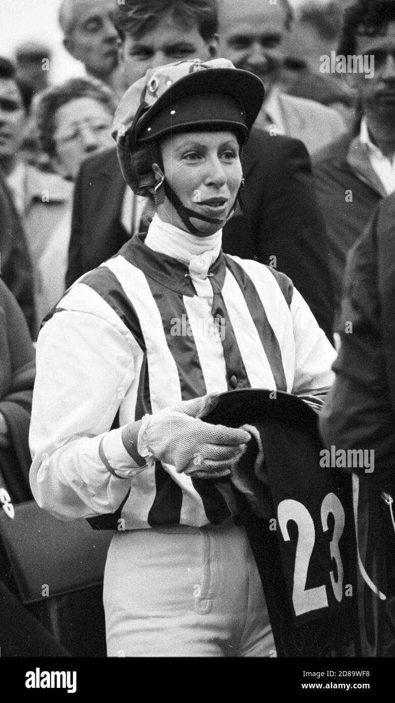 PRINCESS ANNE RIDES LITTLE SLOOP AT GOODWOOD RACES. 1984 Stock Photo ...