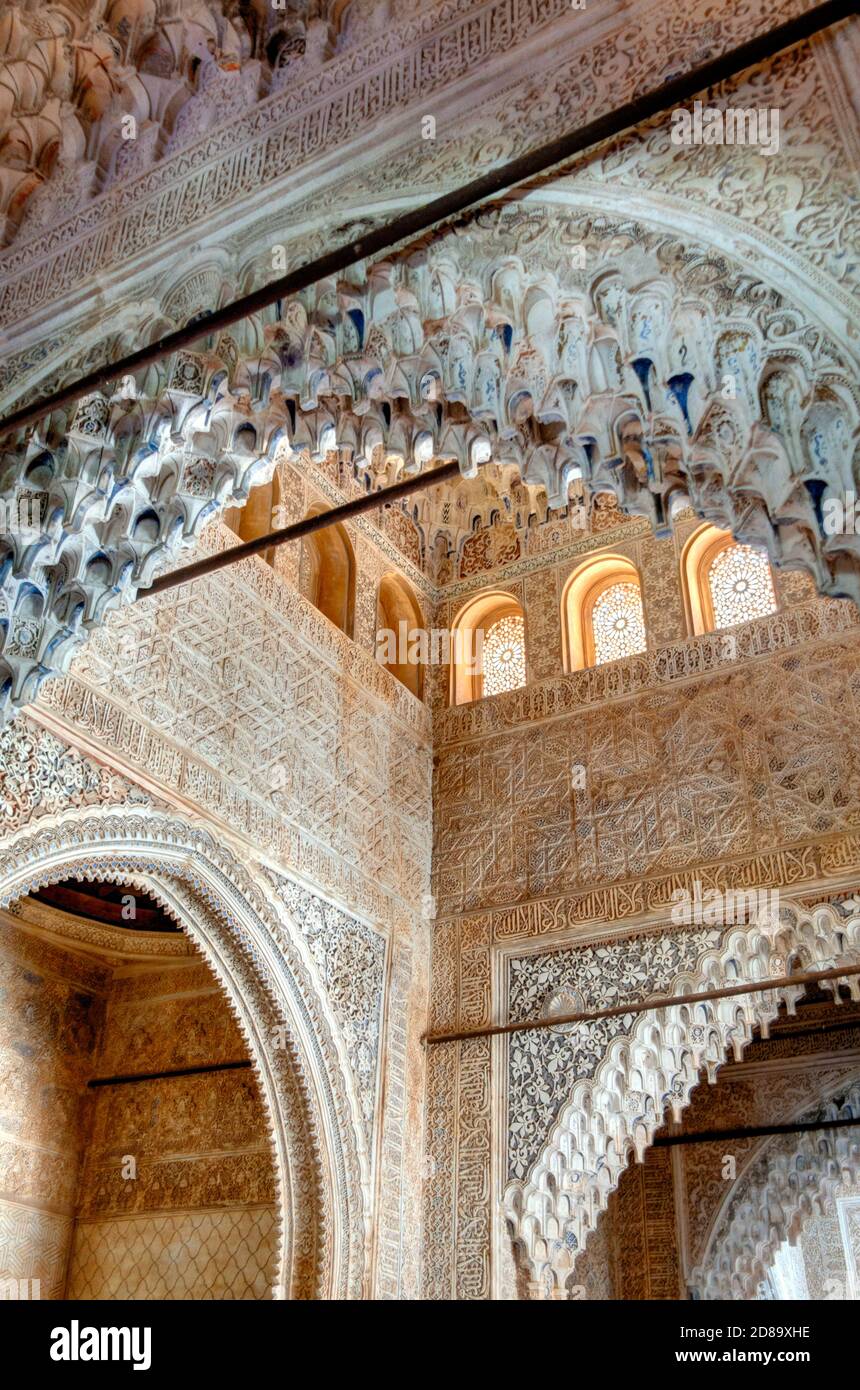 Interior detail of the Alhambra Palace, HDR Image Stock Photo - Alamy
