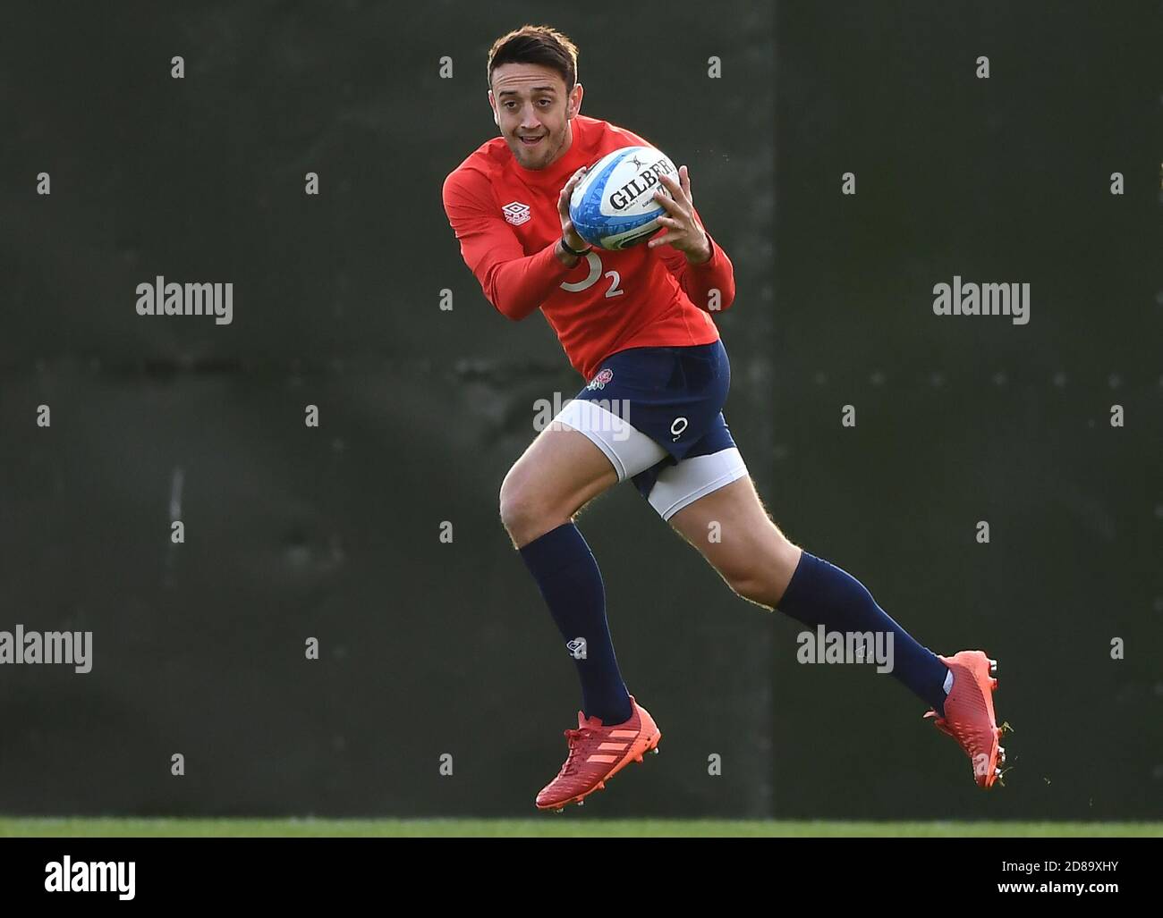 England's Alex Mitchell during the training session at The Lensbury ...