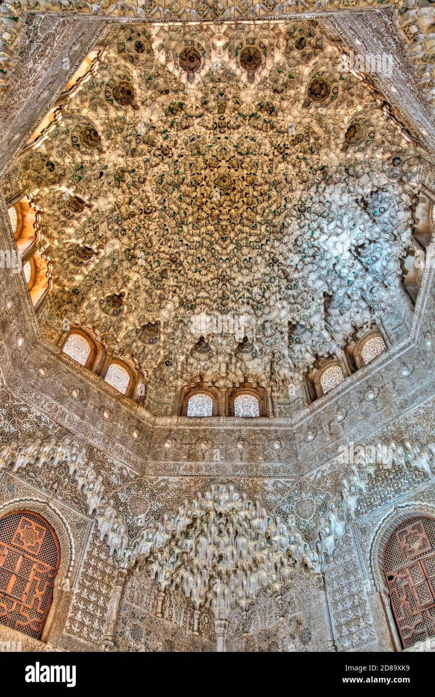 Interior detail of the Alhambra Palace, HDR Image Stock Photo - Alamy