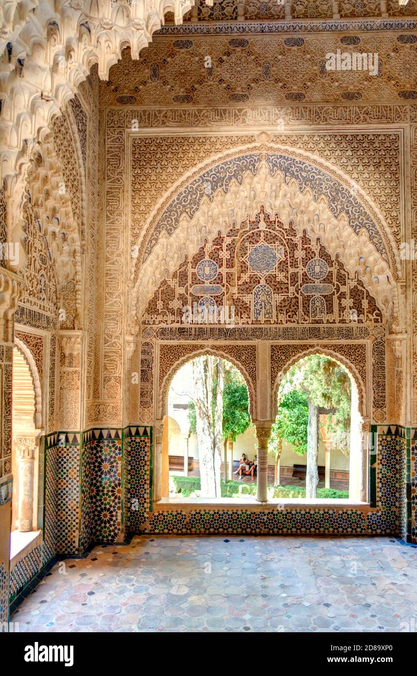 Interior detail of the Alhambra Palace, HDR Image Stock Photo - Alamy