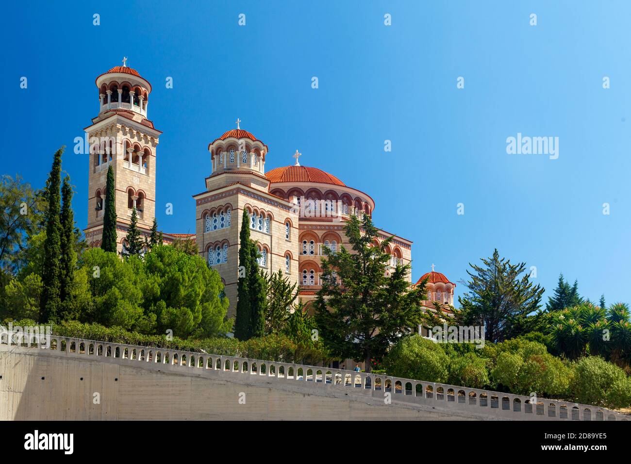 The monastery of Saint Nektarios (Agios Nektarios), in Aegina island ...