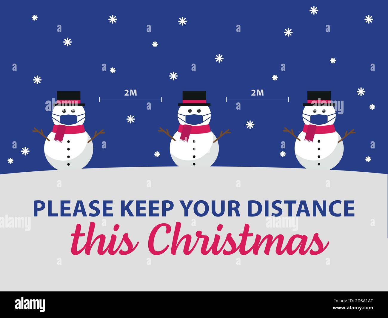Please keep your Distance this Christmas sign Stock Vector Image & Art ...