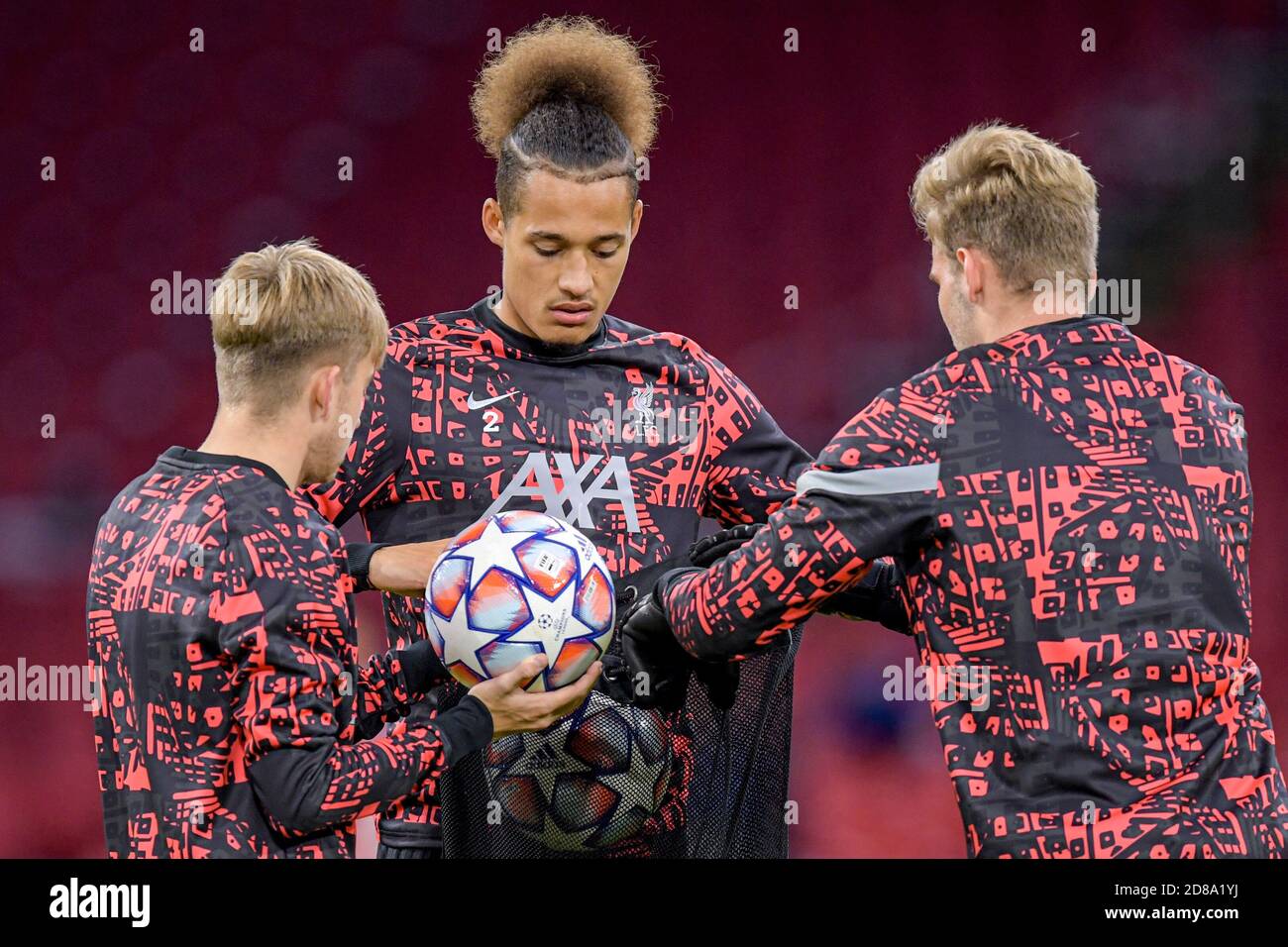 Rhys Williams of Liverpool FC warms up before the UEFA Champions League ...