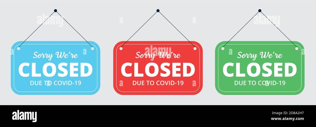 Sorry closed shop window Stock Vector Images - Alamy