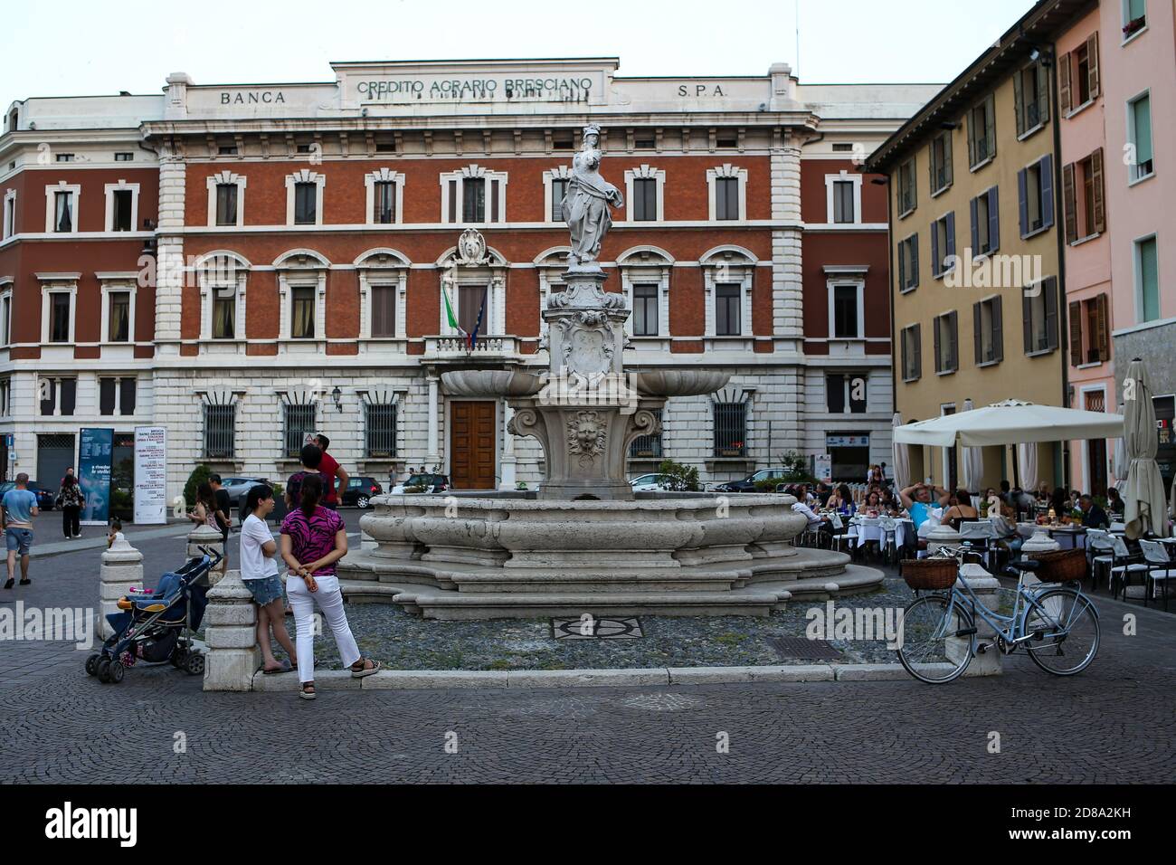 Brescia, Italy - 26 July 2019: Fountain of the Brescia Armata, baroque ...