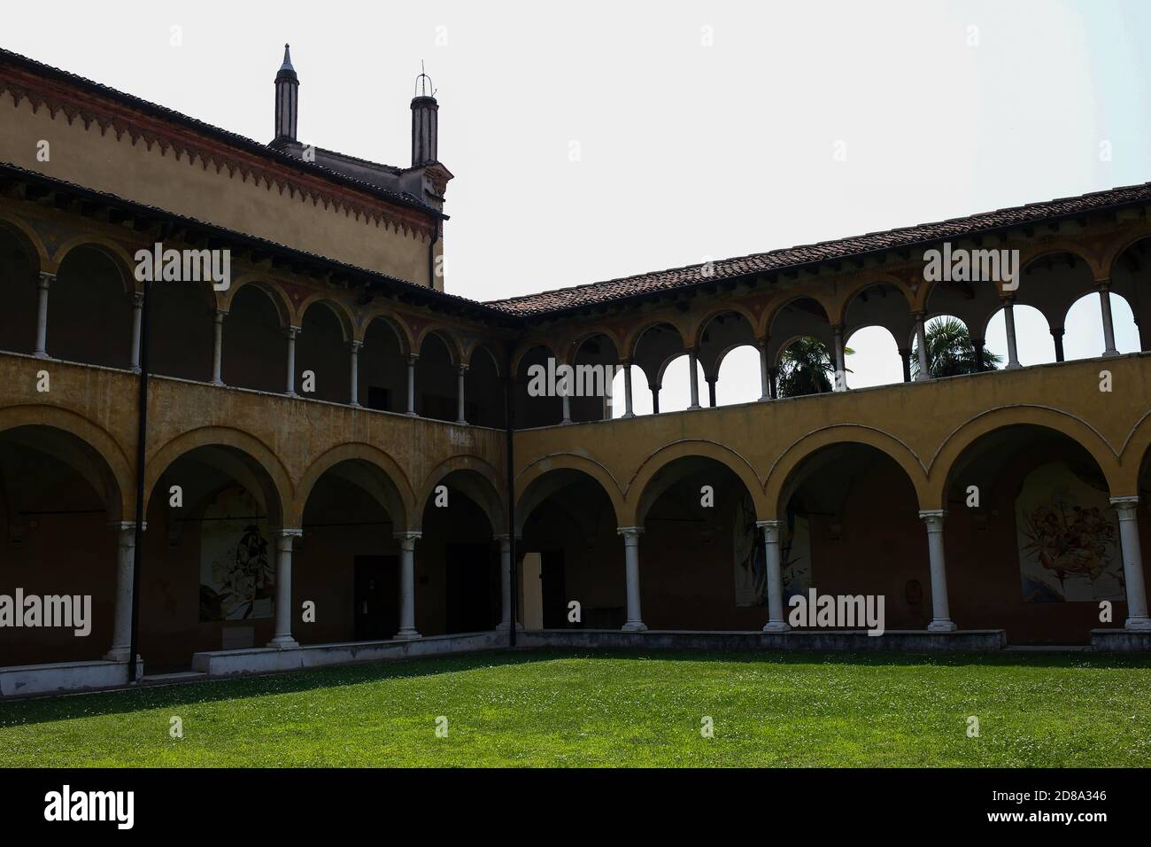 Brescia, Italy - 26 July 2019: Vast monastery including three cloisters ...