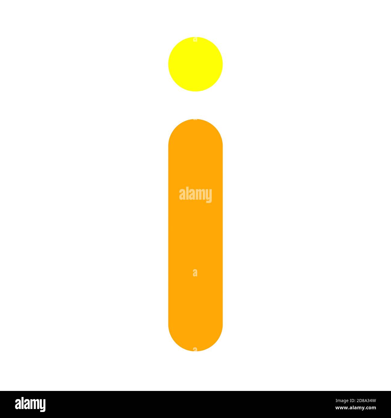 Yellow with orange letter I on white background, icon or logo for use ...