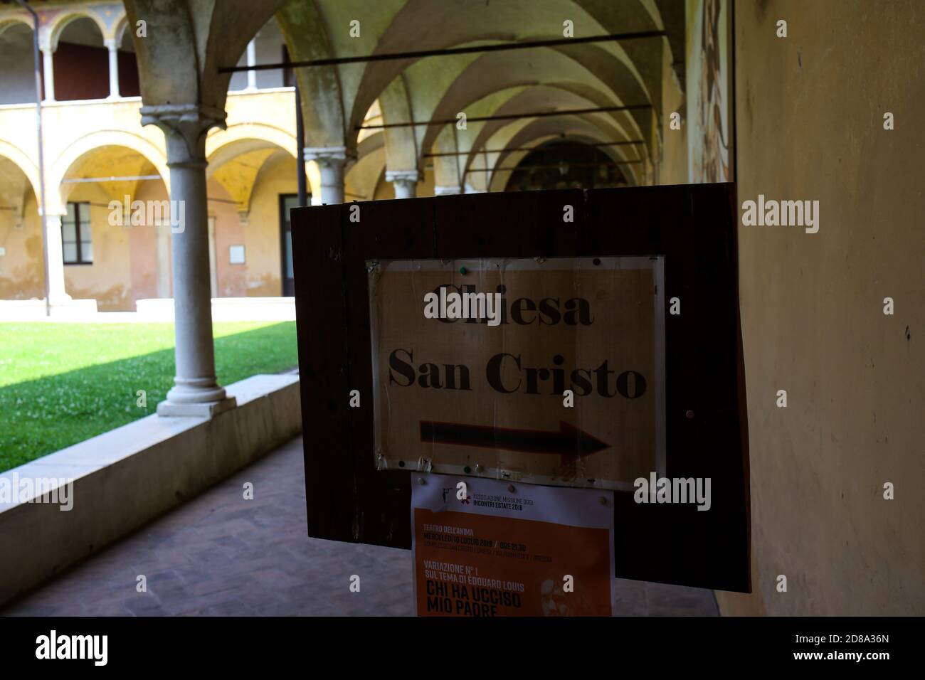 Brescia, Italy - 26 July 2019: Vast monastery including three cloisters ...