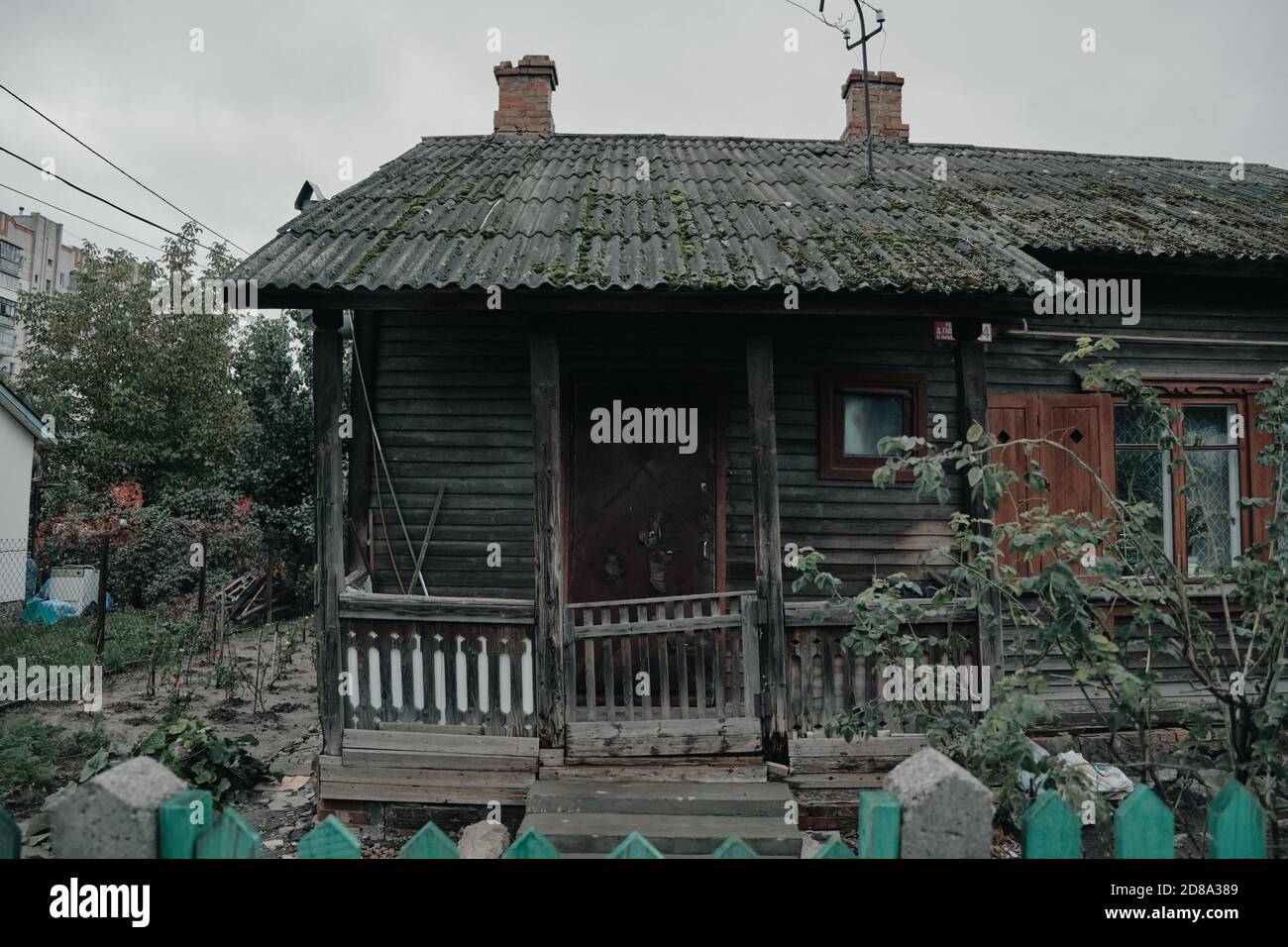 soviet gray scary badly built house from the cold war Stock Photo - Alamy