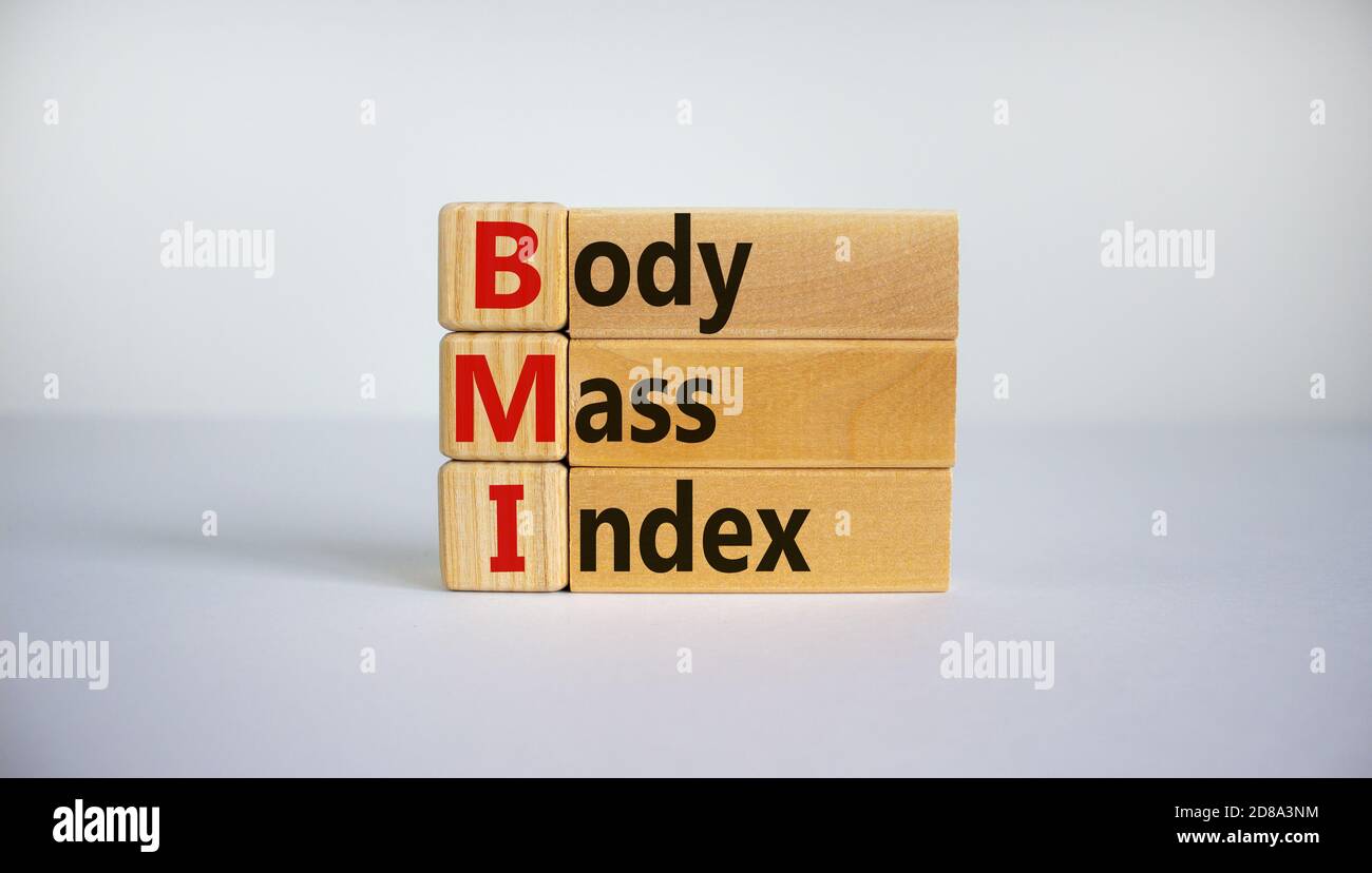 Cubes and blocks form the expression 'BMI - Body Mass Index'. Beautiful ...