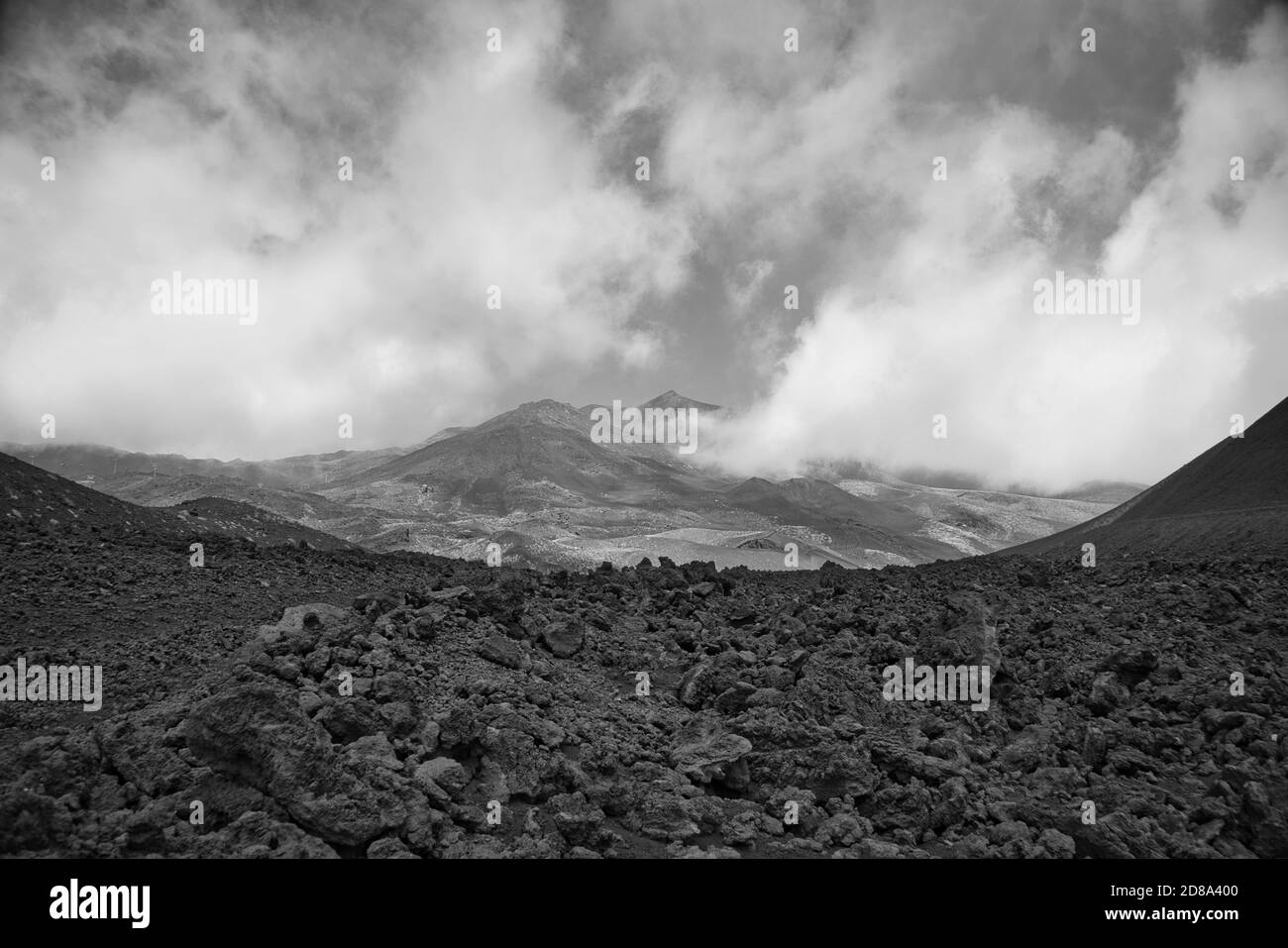 Landscape etna volcano travel Black and White Stock Photos & Images - Alamy