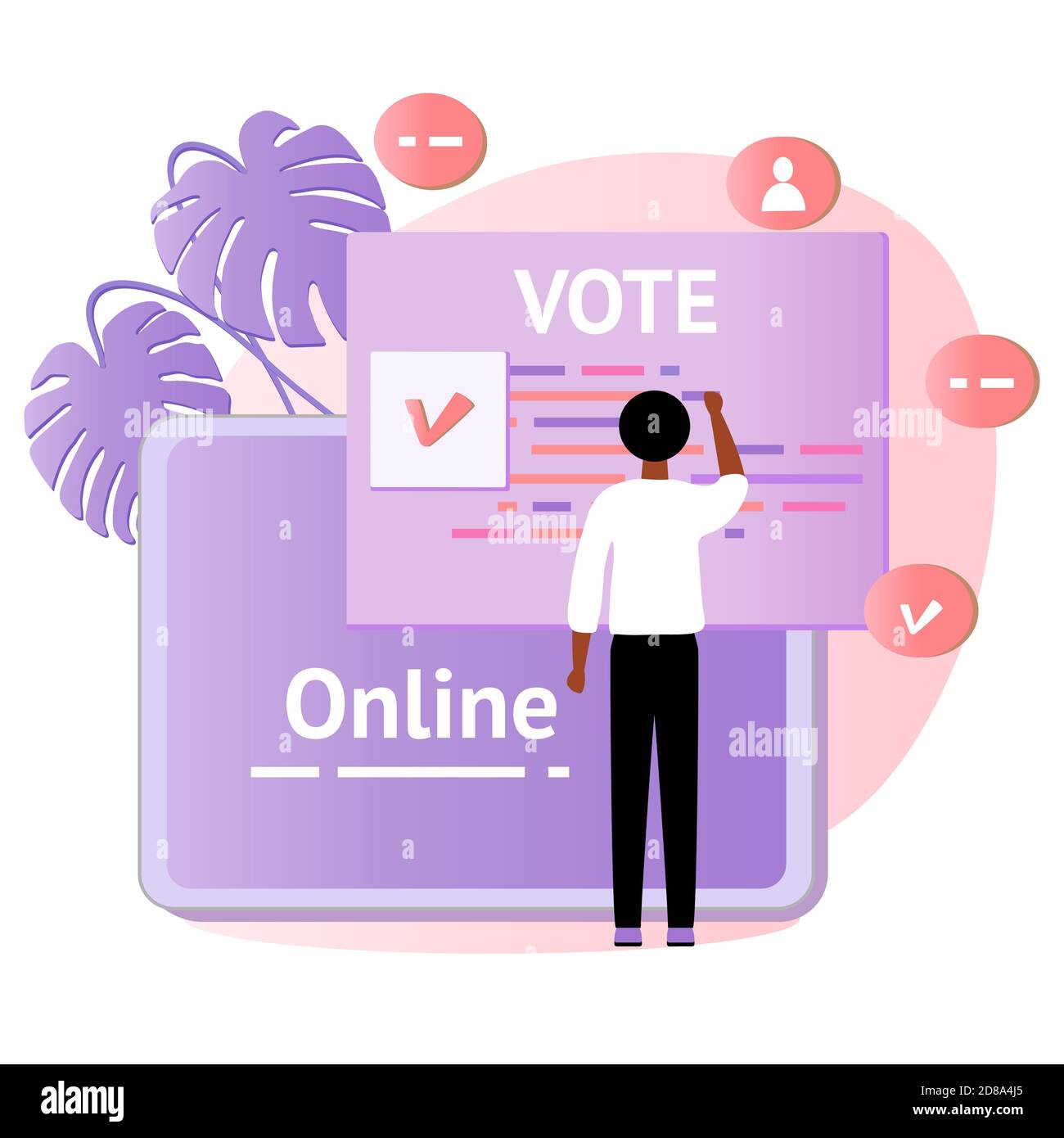 Vector illustration People vote online for candidate on tablet Election ...
