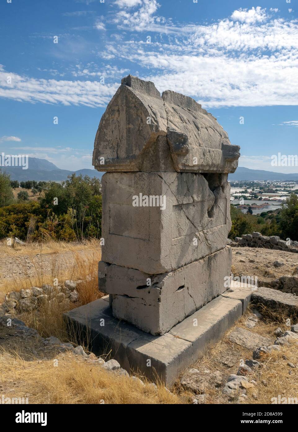 The beautiful lycian carved stone tomb located on the hill of ancient ...