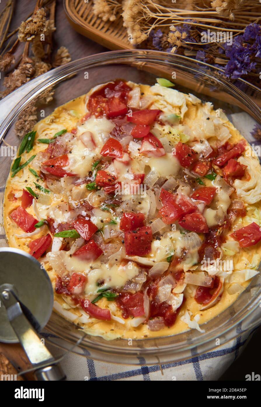 The baked homemade style pizza Stock Photo - Alamy